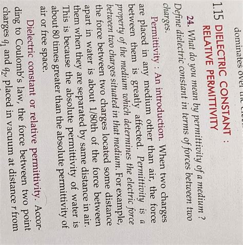 1 15 Dielectric Constant Relative Permittivity 24 What Do You Mean By