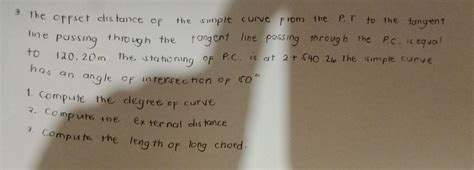 solved the offset distance of the simple curve from the p t