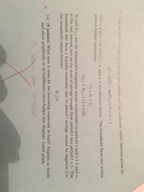 Solved Suppose That A Household Lives For Two Periods And