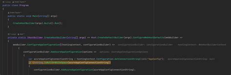 Azure Getconnectionstring Using Ihostbuilder Stack Overflow