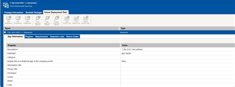 Specifying Intune Deployment Data For An Applications Packages