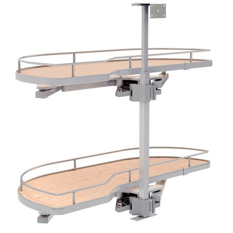 18 Two Tier Solid Bottom Girasolo For Left Opening Right Blind Corner Cabinet Maple Rev A Shelf