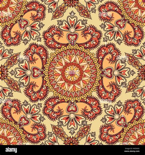 Flourish Tiled Pattern Abstract Floral Geometric Seamless Oriental