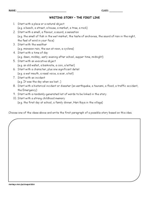 pdf writing story worksheet getting started dokumen tips