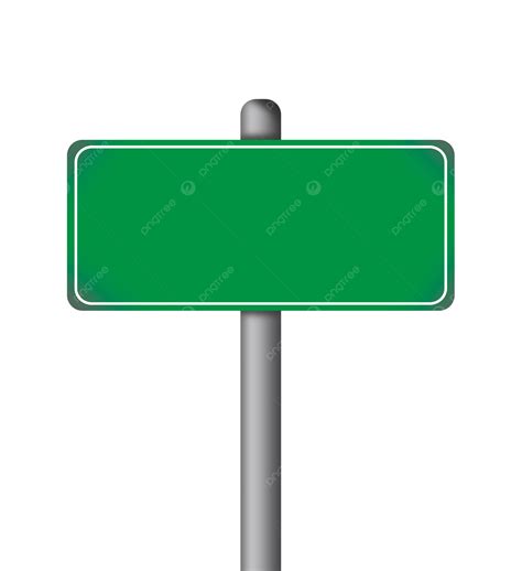 Blank Green Road Sign Isolated Notice Signpost Sky Way Png