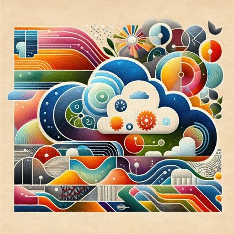 Felt Art Patchwork Automated Data Migration Tools For Cloud Adoption Stock Illustration