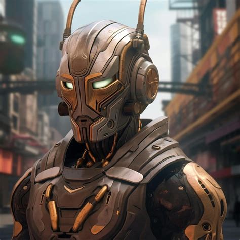 premium ai image a robot with a helmet that says iron man on it