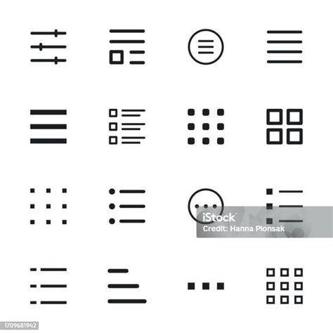 Set Ikon Menu Hamburger Ikon Ui Menu Tombol Navigasi Situs Web Elemen Desain Antarmuka Pengguna