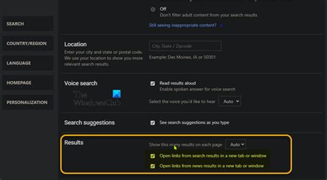 Запретить Edge открывать ссылки Bing в новой вкладке в Windows Macos