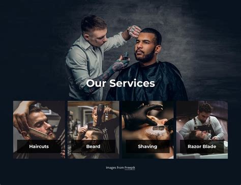 Premium Barber Shop Services Html Template By Nicepage