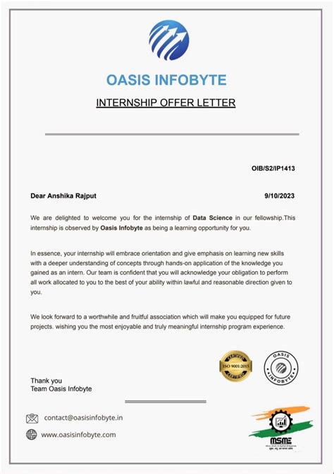 Anshika Rajput On Linkedin Oasisinfobyte Intership Oibsip Datascienceinternship Opportunity