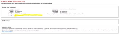 Iis 50019 Wrong Config File Path Stack Overflow
