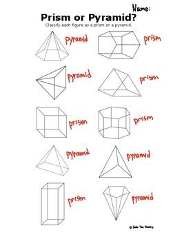 Prism Or Pyramid Worksheet By Justin Time Teaching TPT