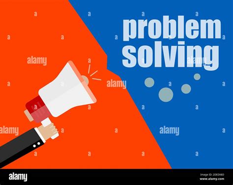 Flat Design Business Concept Problem Solving Digital Marketing Business Man Holding Megaphone