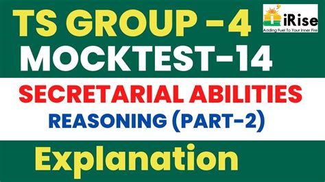 Ts Group 4 Mocktest 14 Secretarial Abilities Reasoning Explanation
