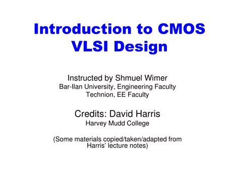 PPT Introduction To CMOS VLSI Design PowerPoint Presentation Free Download ID 7071793