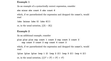 Example 1 As An Example Of A Syntactically Correct