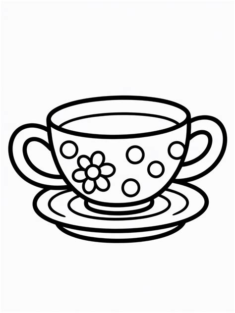 Teacup Free Coloring Page