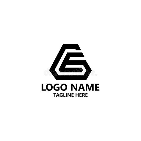 Letter Eg Triagle Monogram Logo Design Vector Stock Illustration