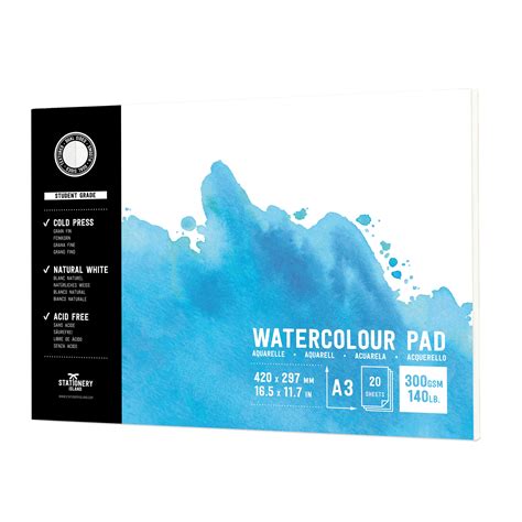 Stationery Island A3 Watercolour Paper 300gsm 20 Pages