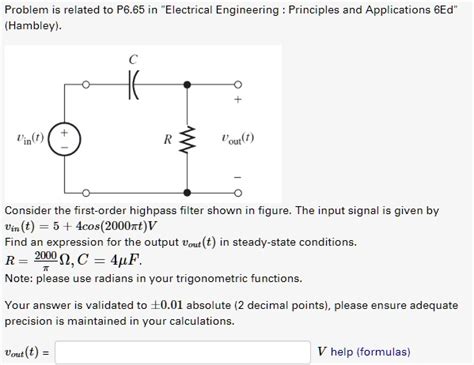 Solved Problem Is Related To P6 65 In Electrical Engineering