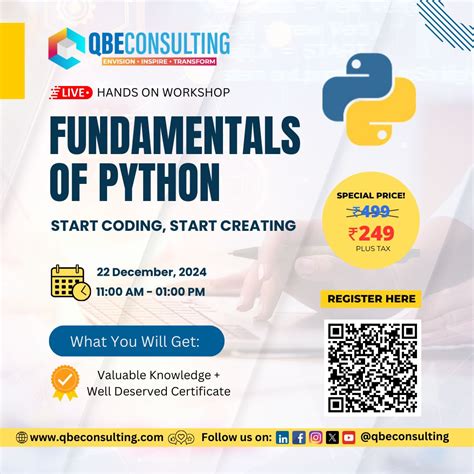 Qbe Consulting On Linkedin Python Datascience Codingworkshop Pythonforbeginners Careergrowth