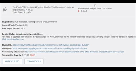 Security Update PDF Invoices Packing Slips For WooCommerce Magefix