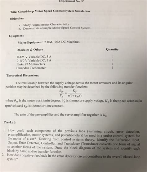 solved experiment no 5 title closed loop motor speed