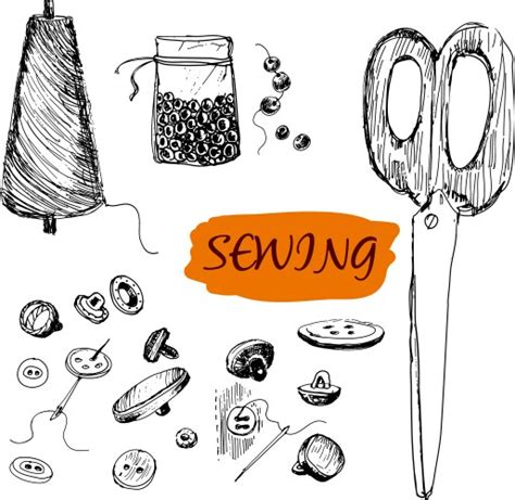 Sewing Elements Royalty Free Vector Image Vectorstock