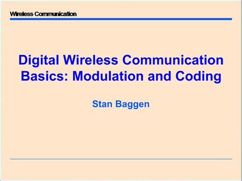 Ppt Digital Wireless Communication Basics Modulation And Coding