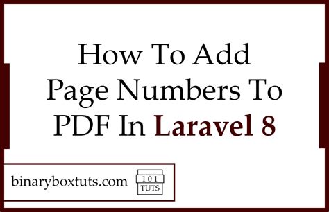 How To Add Page Numbers To Pdf In Laravel 8 Binarybox Tutorials
