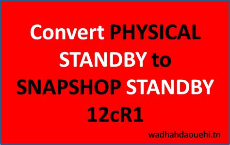 convert physical standby to snapshop standby wadhah daouehi