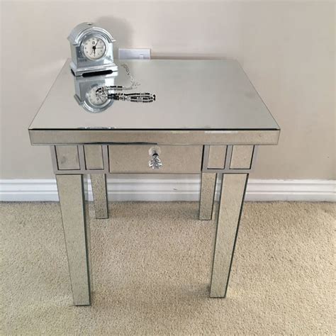 Classic Mirror Drawer Mirrored Lamp End Side Table Picture Perfect Home