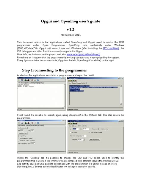 Opgui And Openprog Users Guide V12 November 2014 Pdf Software