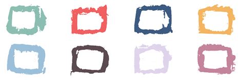 직사각형 모양의 Color Abstract Border가 있는 그런지 프레임 거친 질감의 더러운 브러시 스트로크 정사각형 사진 프레임 추상 그래픽 요소입니다 잉크 붓놀림