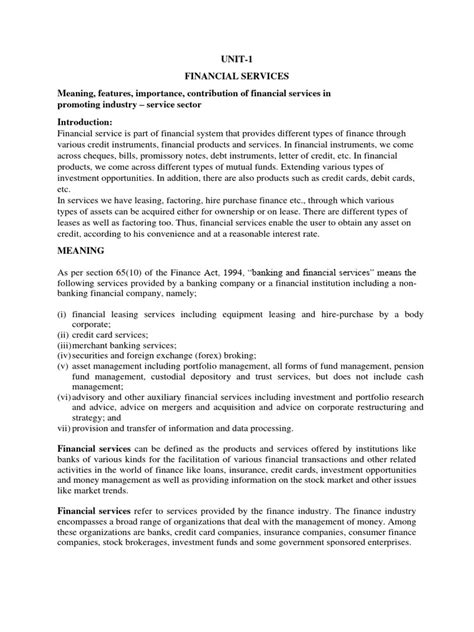 Kami Export Mfs Unit 1 4 Combine Notes Pdf Securities Finance