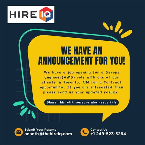 Thehireiq On Linkedin Devops Aws Cloud Toronto Techjobs Contractjobs Thehireiq