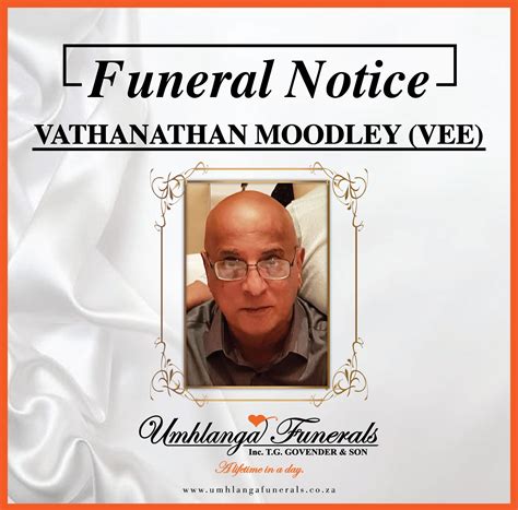 Umhlanga Funerals The Funeral Service Of The Late Vathanathan Moodley