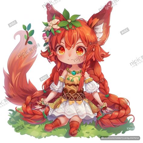 ai创作图q版狐狸 狐狸拟人 q版松鼠 q版原画 兽耳娘 狐狸精插画 q版小松鼠 小狐仙形象 游戏q版 q版立绘 q版梦幻 q版萌图 q版角色