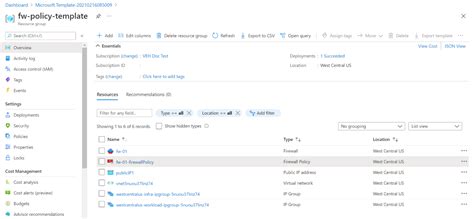 快速入门：创建 azure 防火墙和防火墙策略 资源管理器模板 microsoft learn