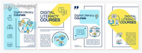 Digital Literacy Courses Blue And Yellow Brochure Template 1379161798 게티이미지뱅크