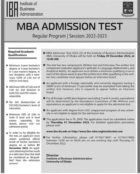 Dhaka University Iba Mba Admission Circular And Result 2023 24