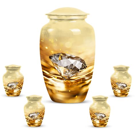 Fashionzaadi Diamond Adult Urns For Human Ashes Cremation Urn Set