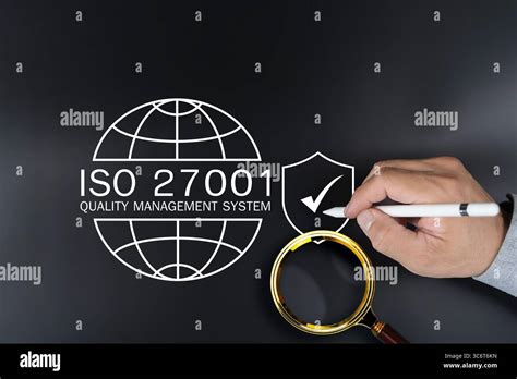 Iso 27001 Standard Concept Showing Cybersecurity Information Protection Risk Management And