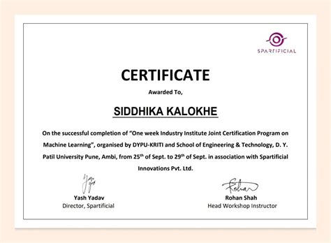 Siddhika Kalokhe On Linkedin Grateful For The Opportunity To Complete