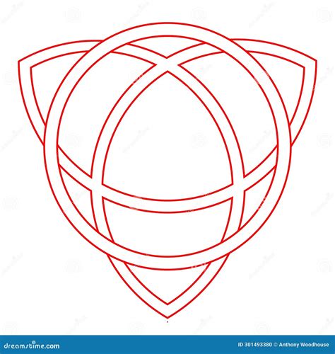 Red And White Vector Graphic Of A Pathways Forming A Continuous Loop Between The Points Of An