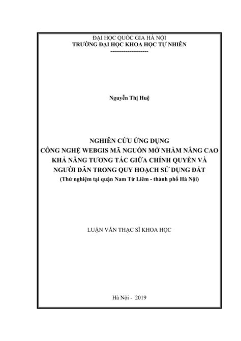 luận văn nghiên cứu ứng dụng công nghệ webgis mã nguồn mở nhằm nâng cao