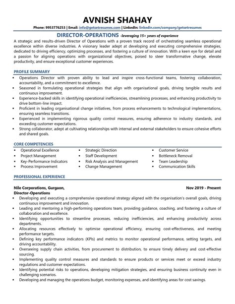 Director Operations Resume Examples And Template With Job Winning Tips
