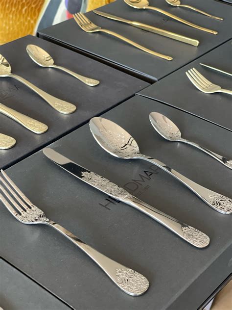 Herdmar Pompadour 24pc Antherasite Luxury Flatware Da Rocha