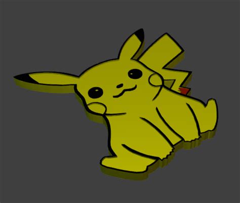 Stl File Pikachu 2d 🐉 ・3d Printable Design To Download・cults